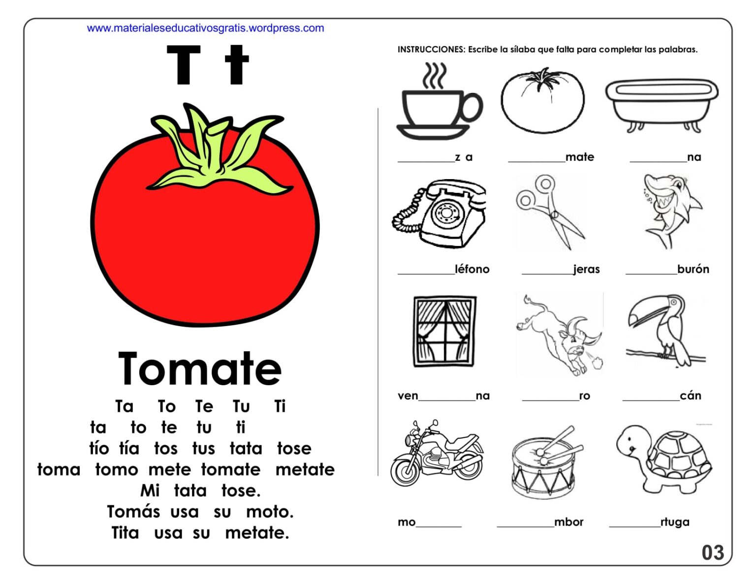 CUADERNILLO PARA APRENDER A LEER - Materiales Educativos