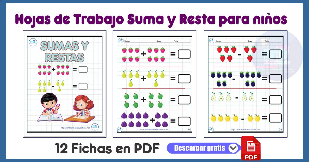 Hojas De Trabajo De Suma Y Resta Imprimibles