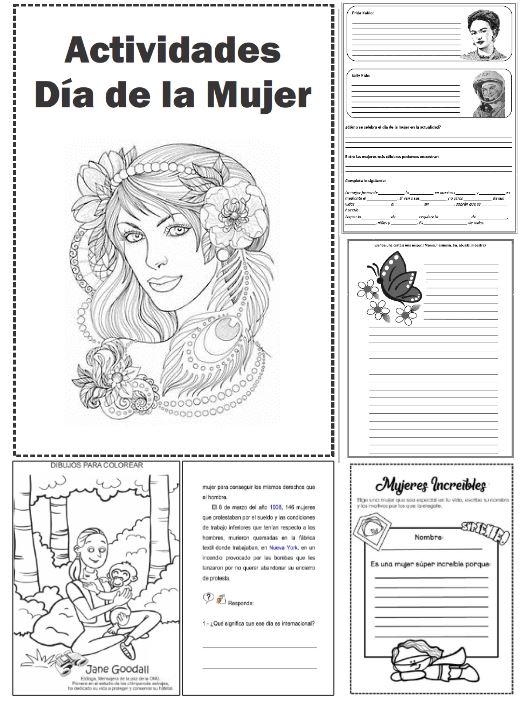ACTIVIDADES D A DE LA MUJER Materiales Educativos