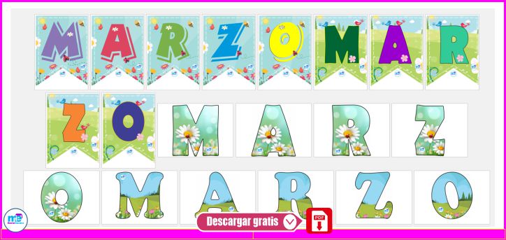 LETRAS DEL MES DE MARZO PARA IMPRIMIR - Materiales Educativos