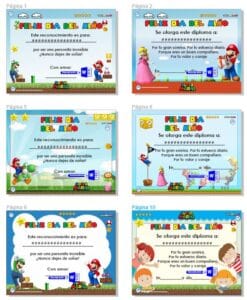 10 modelos de DIPLOMAS DIA DEL NIÑO MOTIVO MARIO BROS - Materiales ...