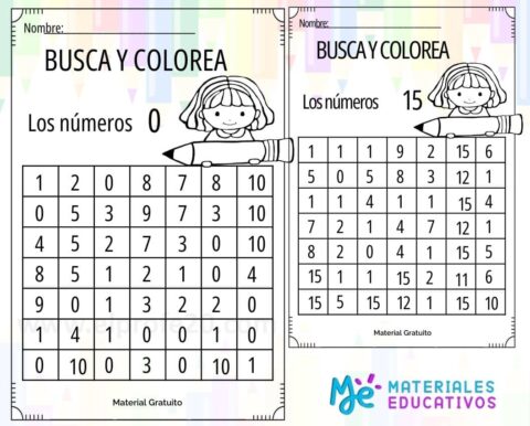 Fichas de numeros del 0 al 20 - Materiales Educativos