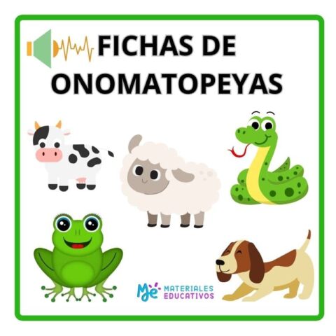 Fichas de onomatopeyas de animales - Materiales Educativos