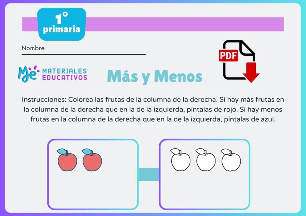 Fichas de trabajo: Signos Mayor y menor que - Materiales Educativos