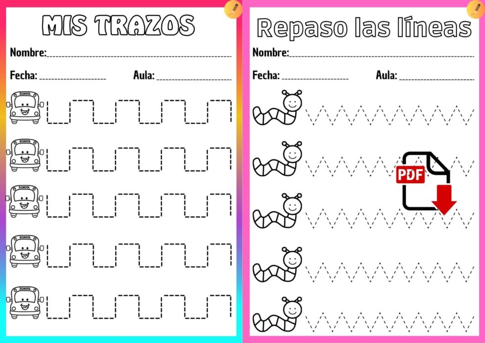 Fichas de trazos nivel inicial - Materiales Educativos