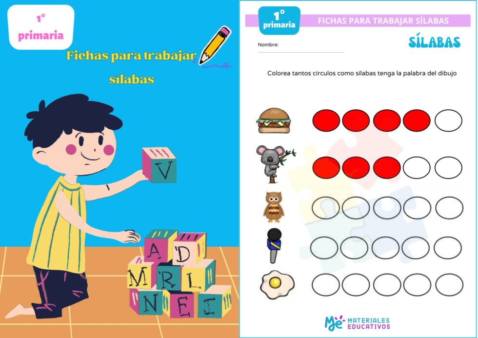 Fichas para trabajar silabas 1° Primaria - Materiales Educativos