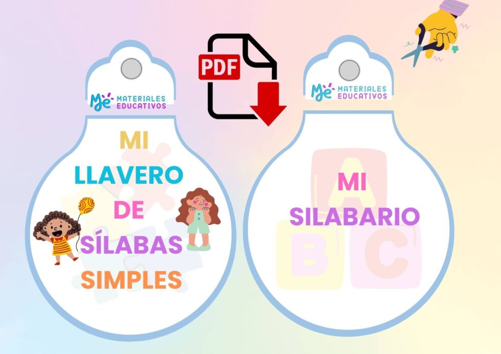 Llavero de Silabas simples para primaria - Materiales Educativos