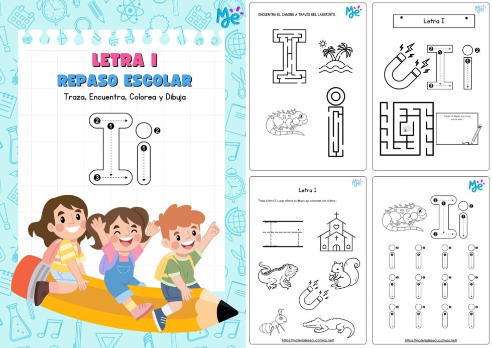 Fichas de Trabajo Letra I Para Repasar - Materiales Educativos
