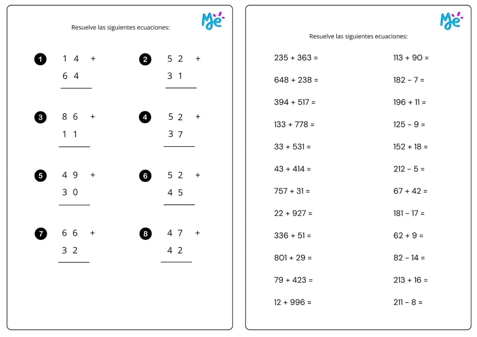 Cuadernillo de Sumas 2 y 3 cifras Primaria - Materiales Educativos