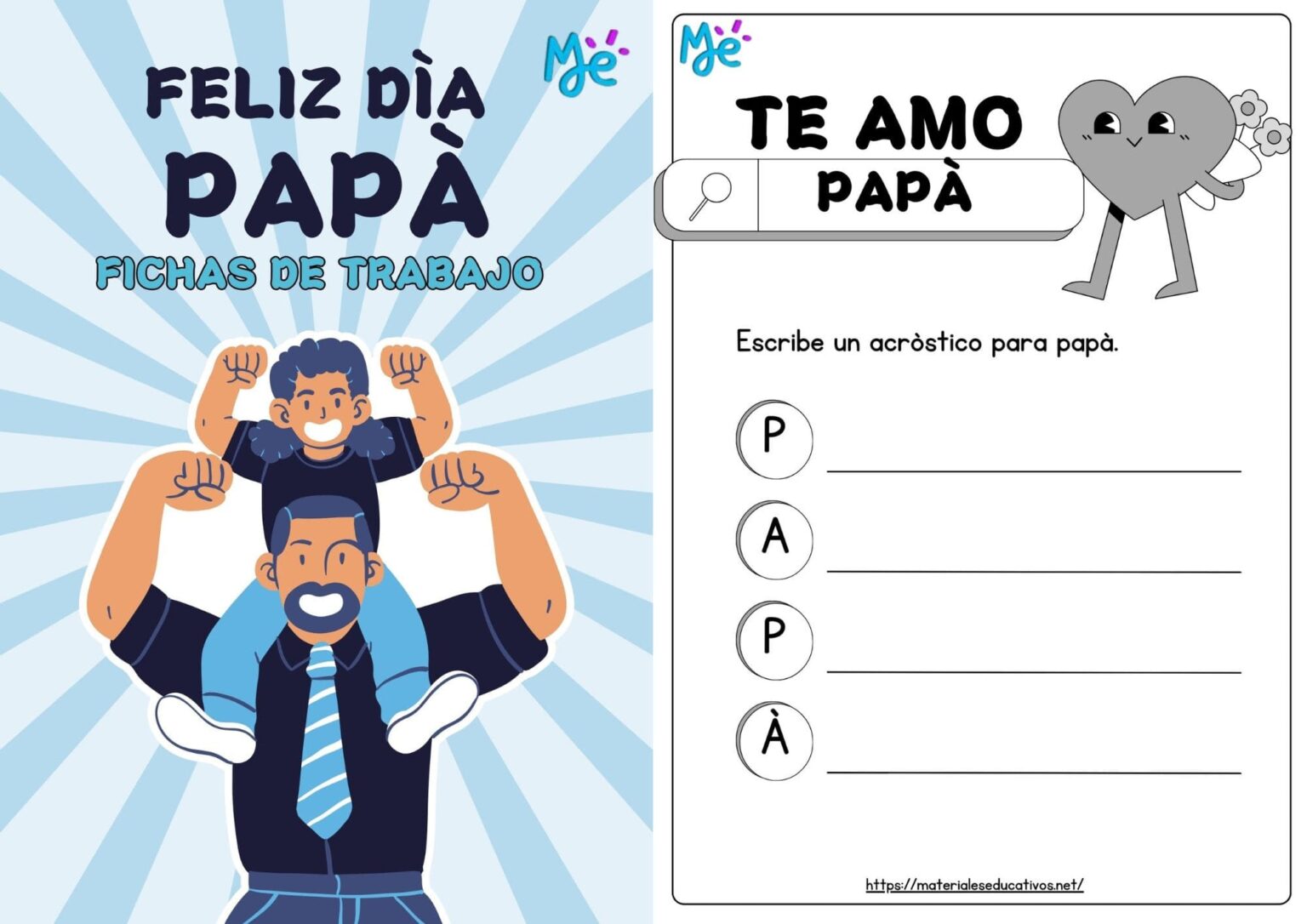 Fichas de Trabajo dia del Padre - Materiales Educativos