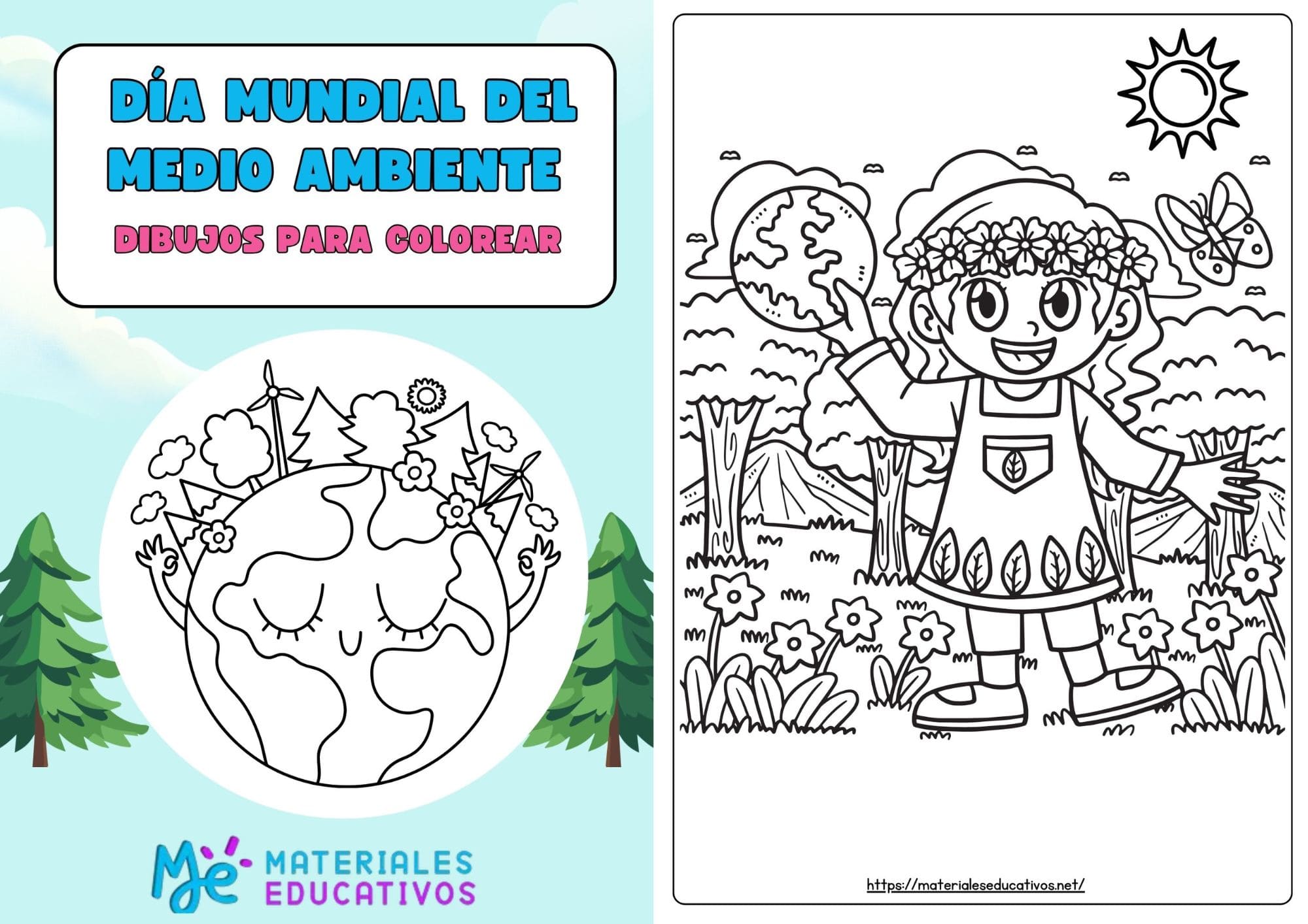 Fichas Para Pintar Dia mundial del Medio Ambiente - Materiales Educativos