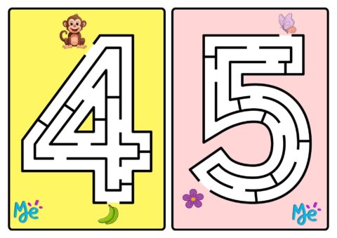 Laberintos de Numeros Para Ninos - Materiales Educativos
