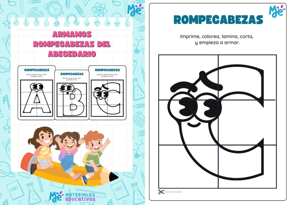 Rompecabezas del Abecedario Para Armar - Materiales Educativos