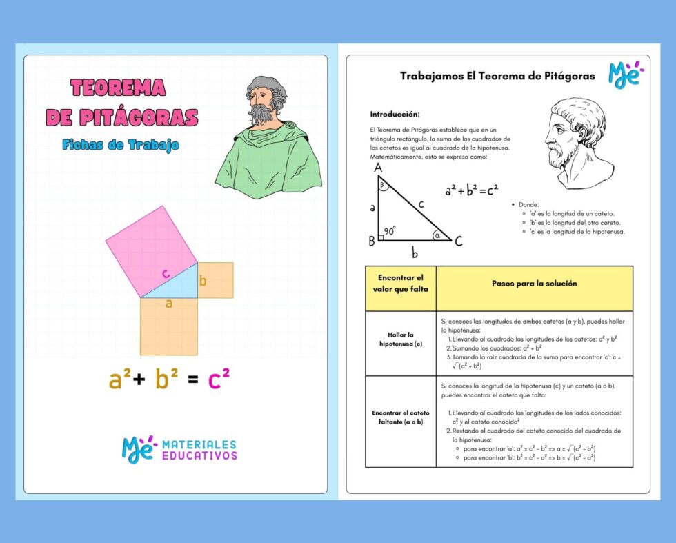 Ejercicios del Teorema de Pitagoras - Materiales Educativos