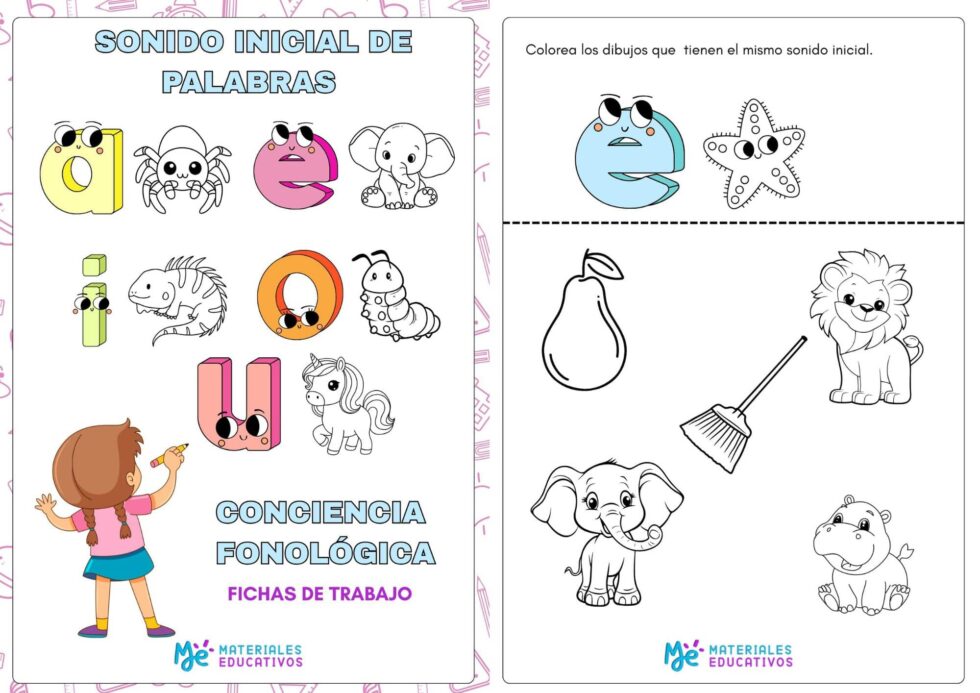 Sonido Inicial de Palabras, Conciencia fonologica - Materiales Educativos